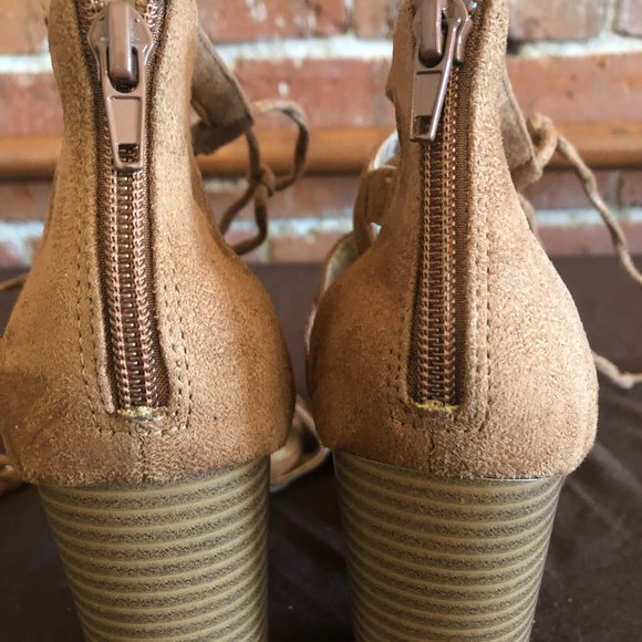 Brash | Shoes | Brash Tan High Heel Lace Up Tie Ladies Shoes | Poshmark